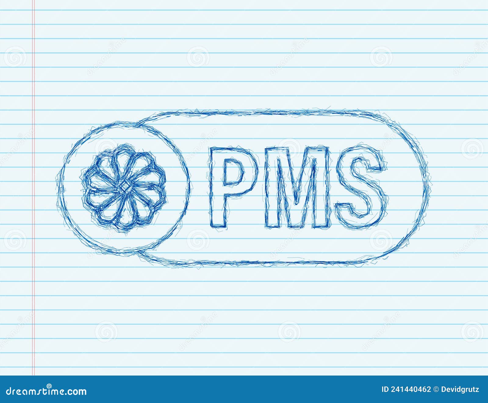 PMS Sketch Sign. Editable Vector Stroke. Vector Illustration Stock ...