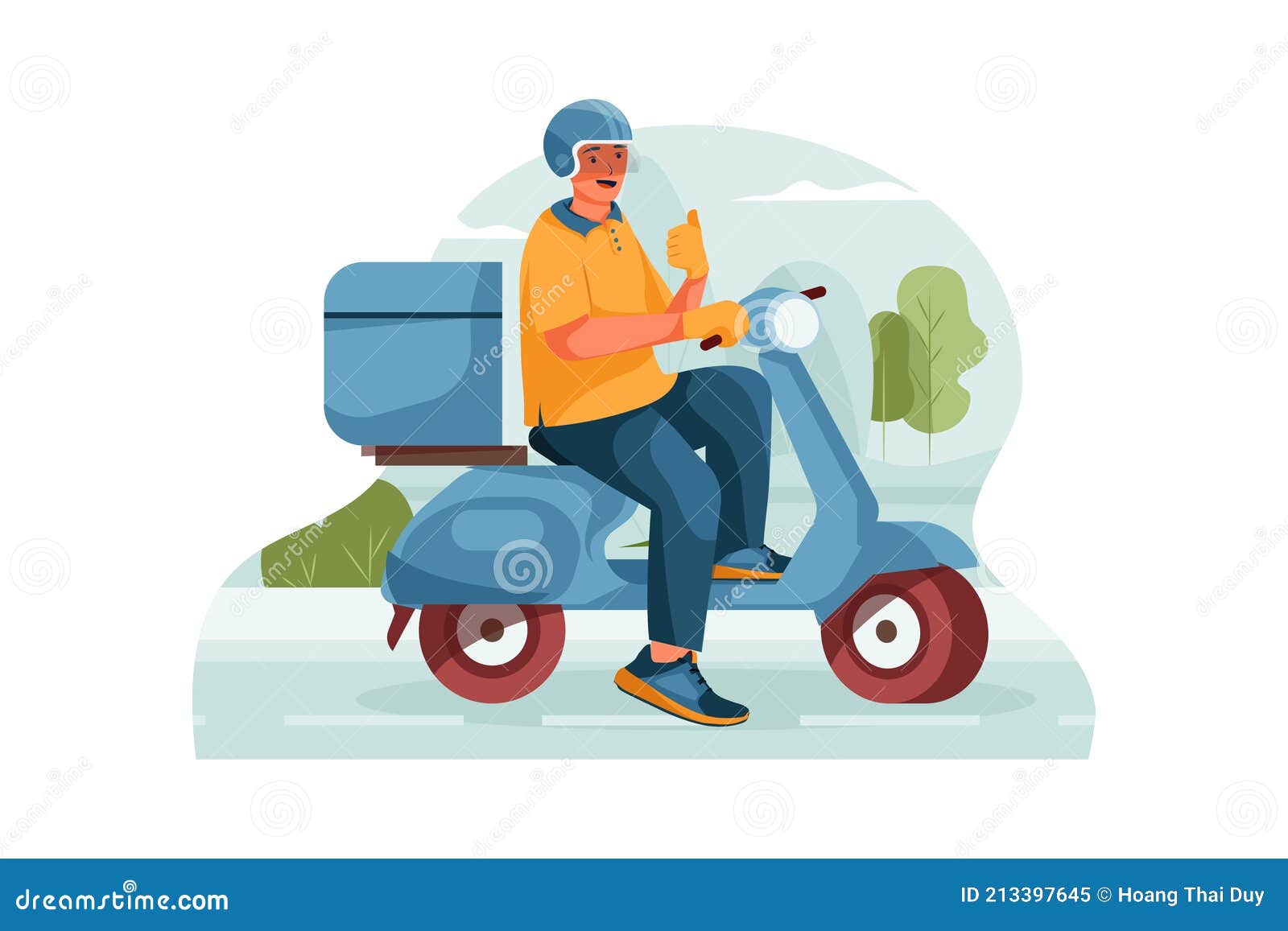 The Happy Shipper on the Way To Delivery. Stock Vector - Illustration ...
