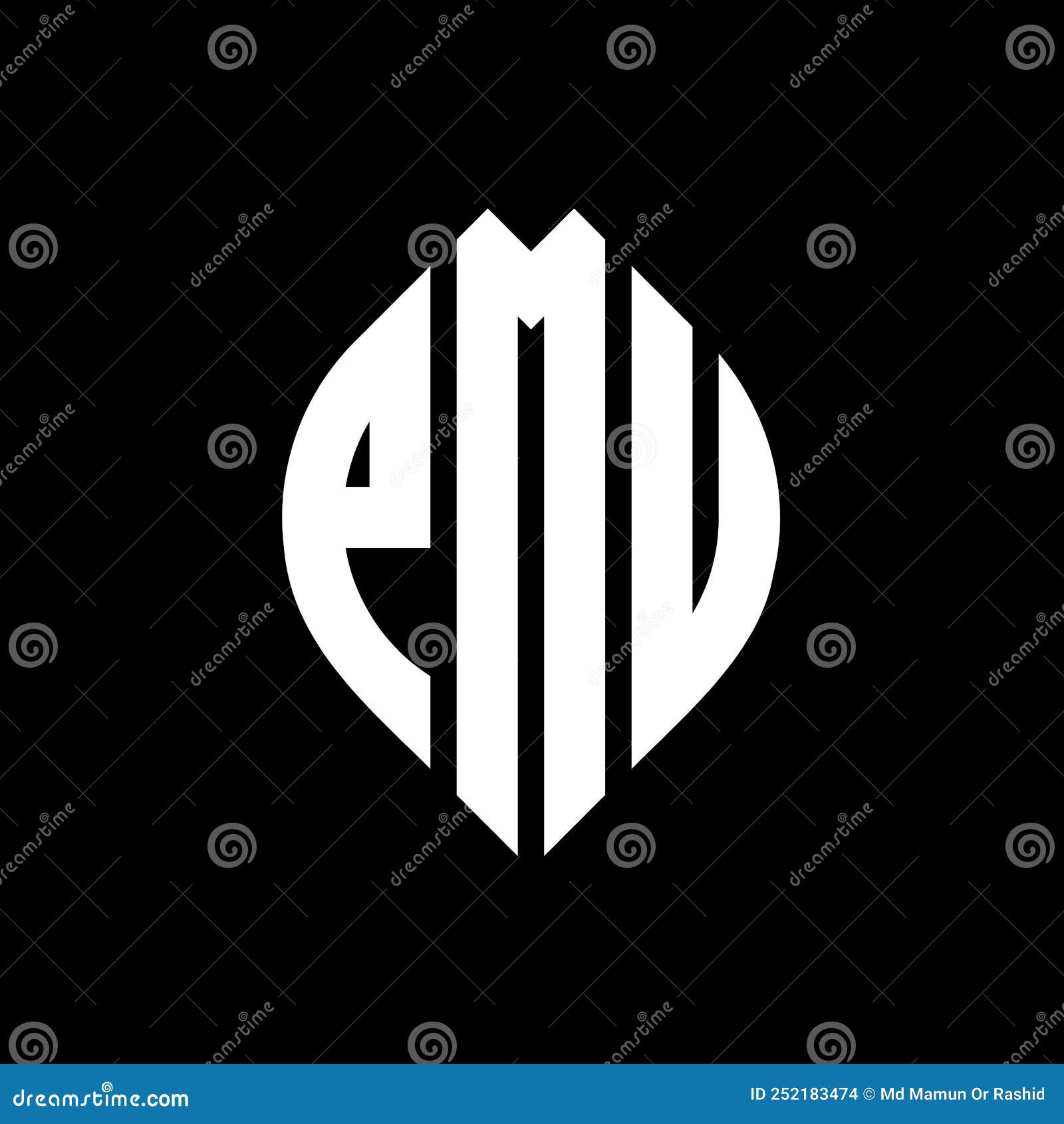 PMU Circle Letter Logo Design with Circle and Ellipse Shape. PMU ...