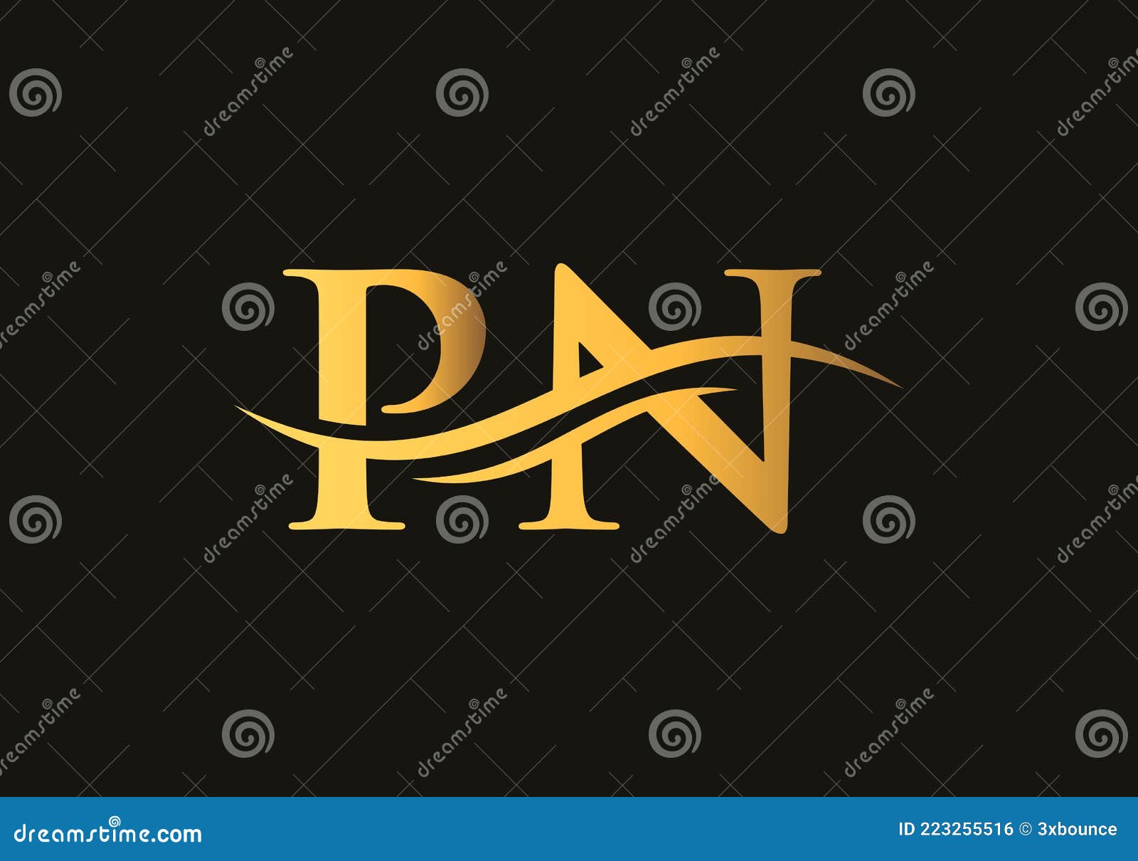 PN Logo Design. Premium Letter PN Logo Design with Water Wave Concept ...