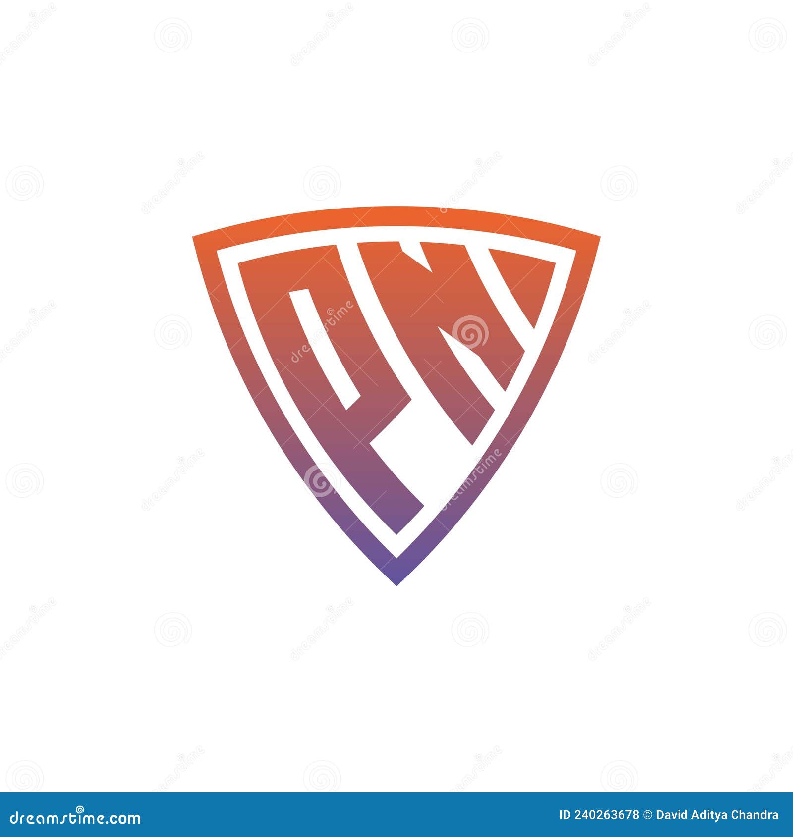 PN Logo Shield Monogram Gradient Style Design Stock Vector ...