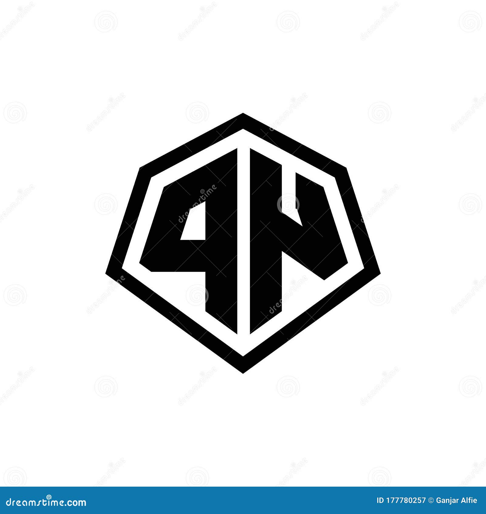 PN Monogram Logo with Hexagon Shape and Line Rounded Style Design ...