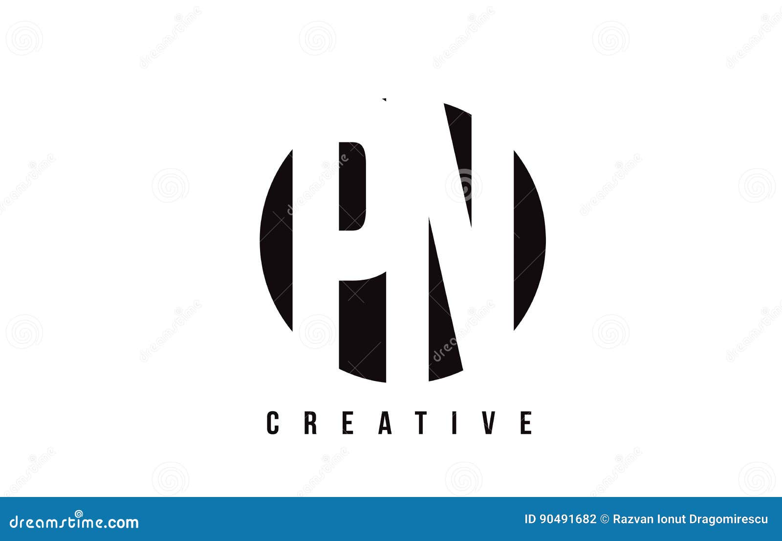 PN P N White Letter Logo Design with Circle Background. Stock Vector ...