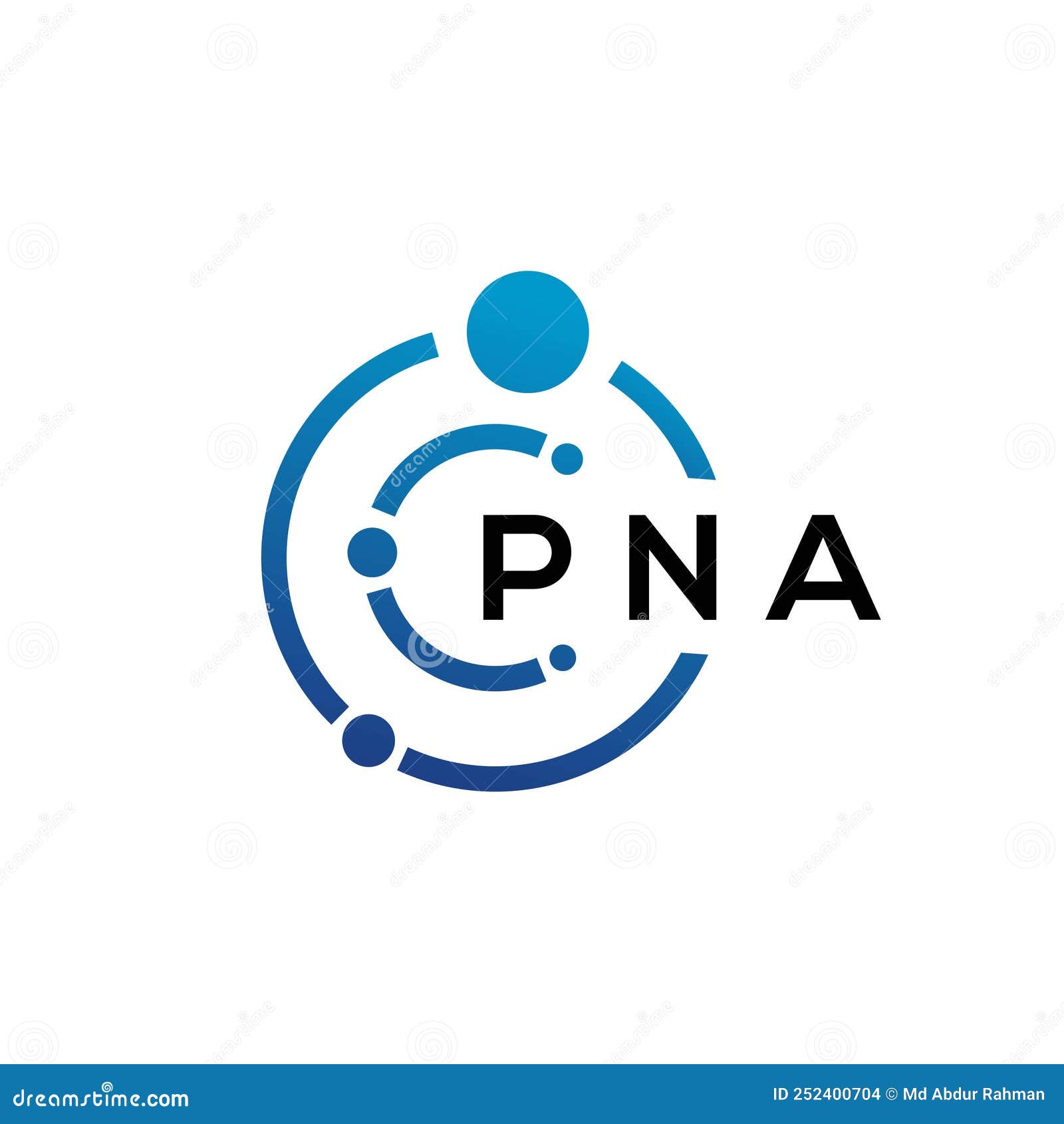 PNA Letter Technology Logo Design on White Background. PNA Creative ...