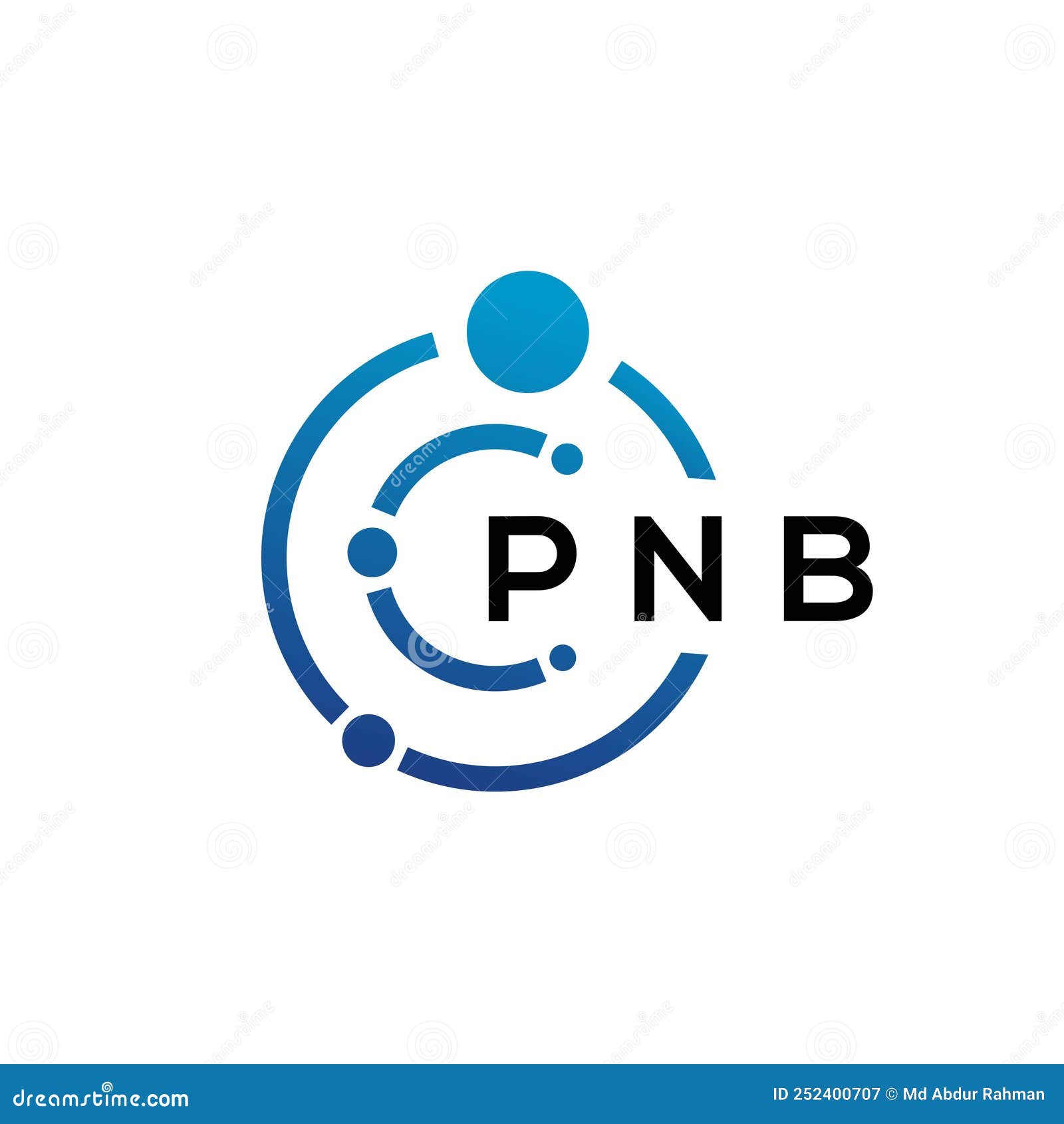 PNB Letter Technology Logo Design on White Background. PNB Creative ...