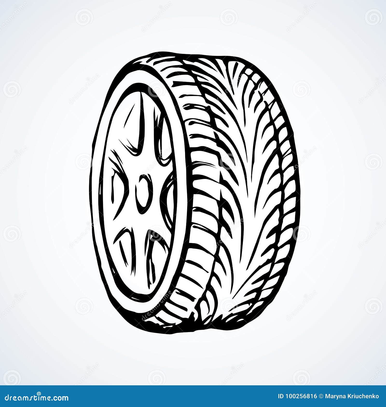 Pneu Desenho do vetor ilustração do vetor. Ilustração de cromo - 100256816