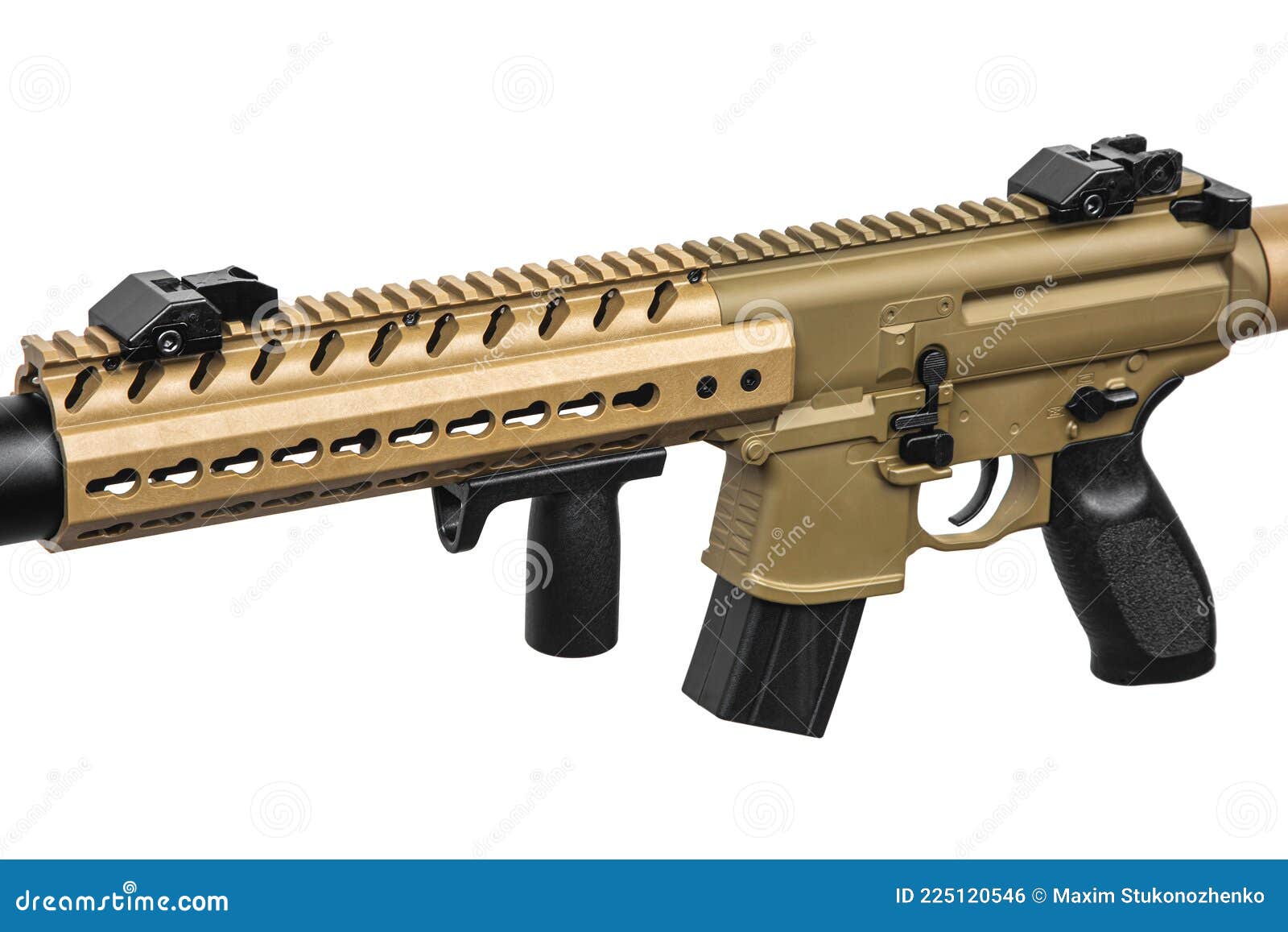 A Pneumatic Copy of a Machine Gun. Modern Airsoft Weapons Stock Photo ...