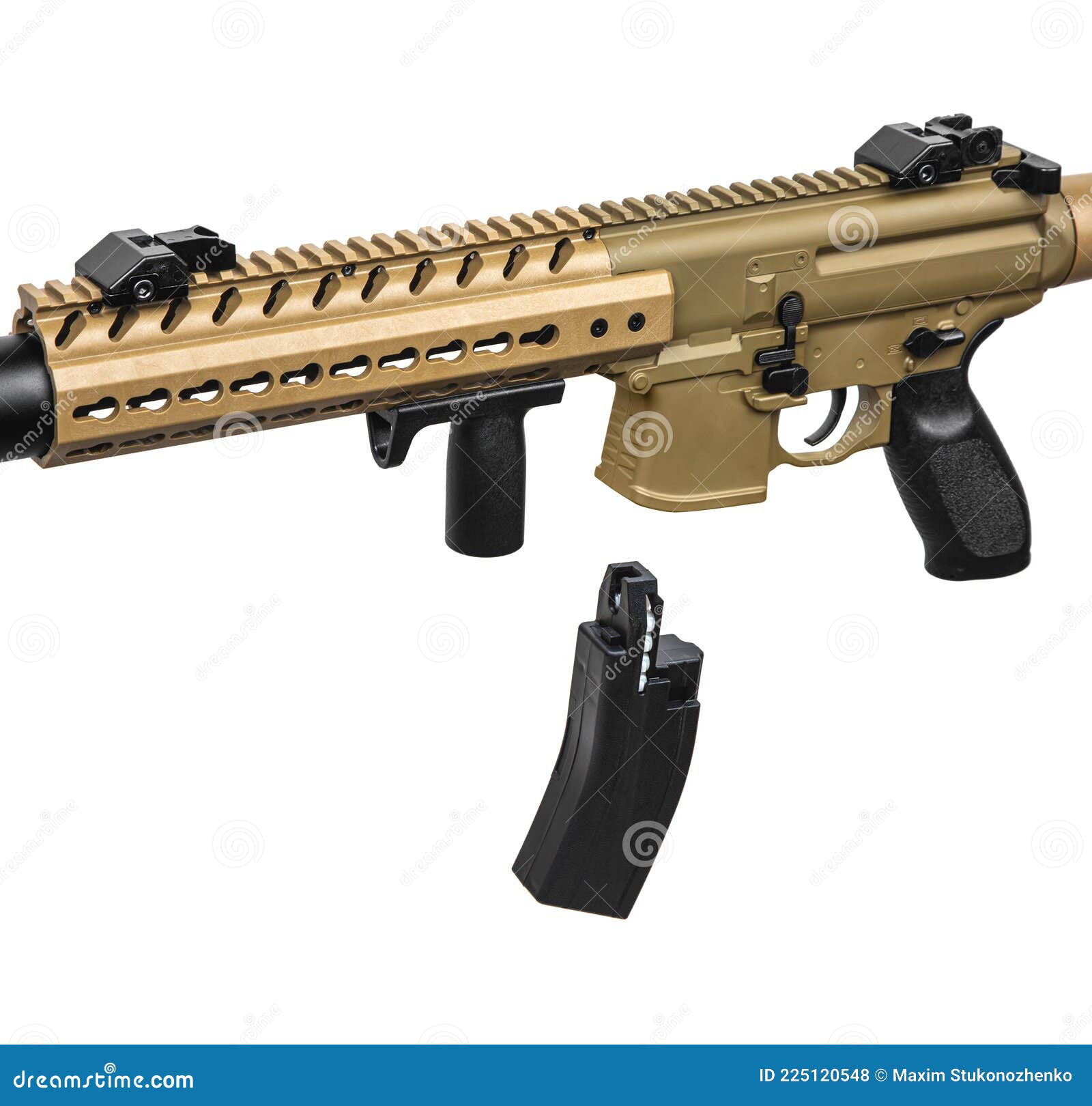 A Pneumatic Copy of a Machine Gun. Modern Airsoft Weapons Stock Photo ...