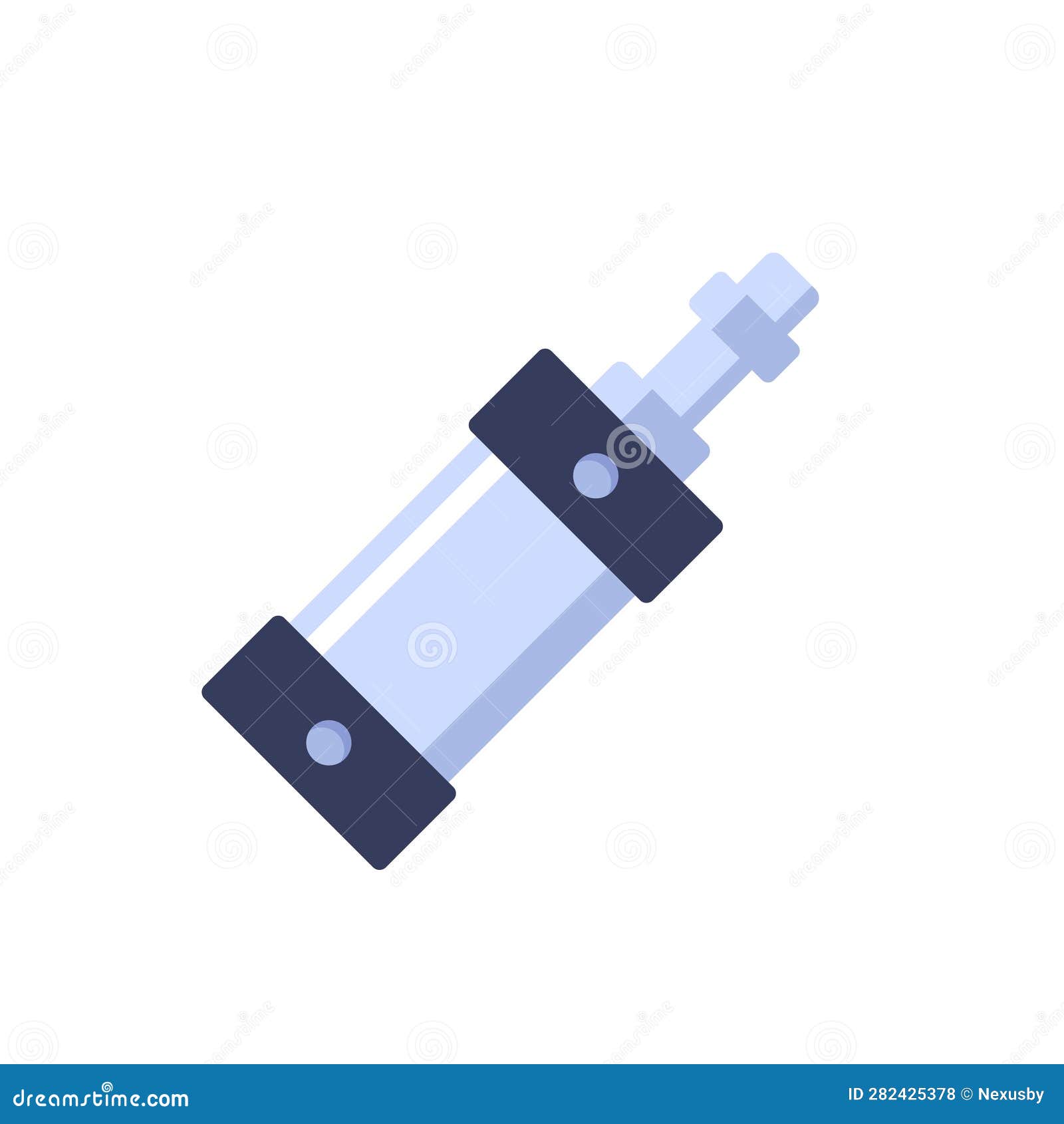 Pneumatic Cylinder Icon on White, Flat Vector Stock Vector ...
