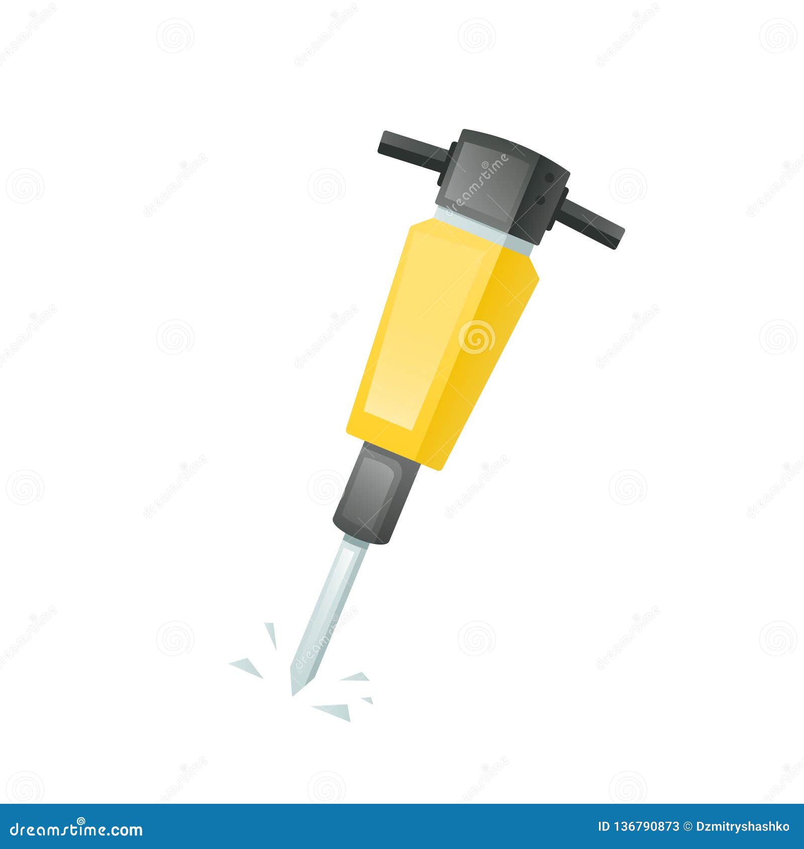 Pneumatic Drill Machine Icon Cartoon Vector | CartoonDealer.com #136790873