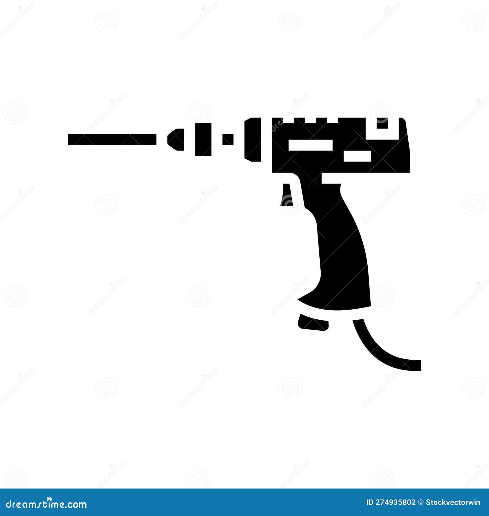 Pneumatic Drill Tool Work Glyph Icon Vector Illustration Stock Vector ...