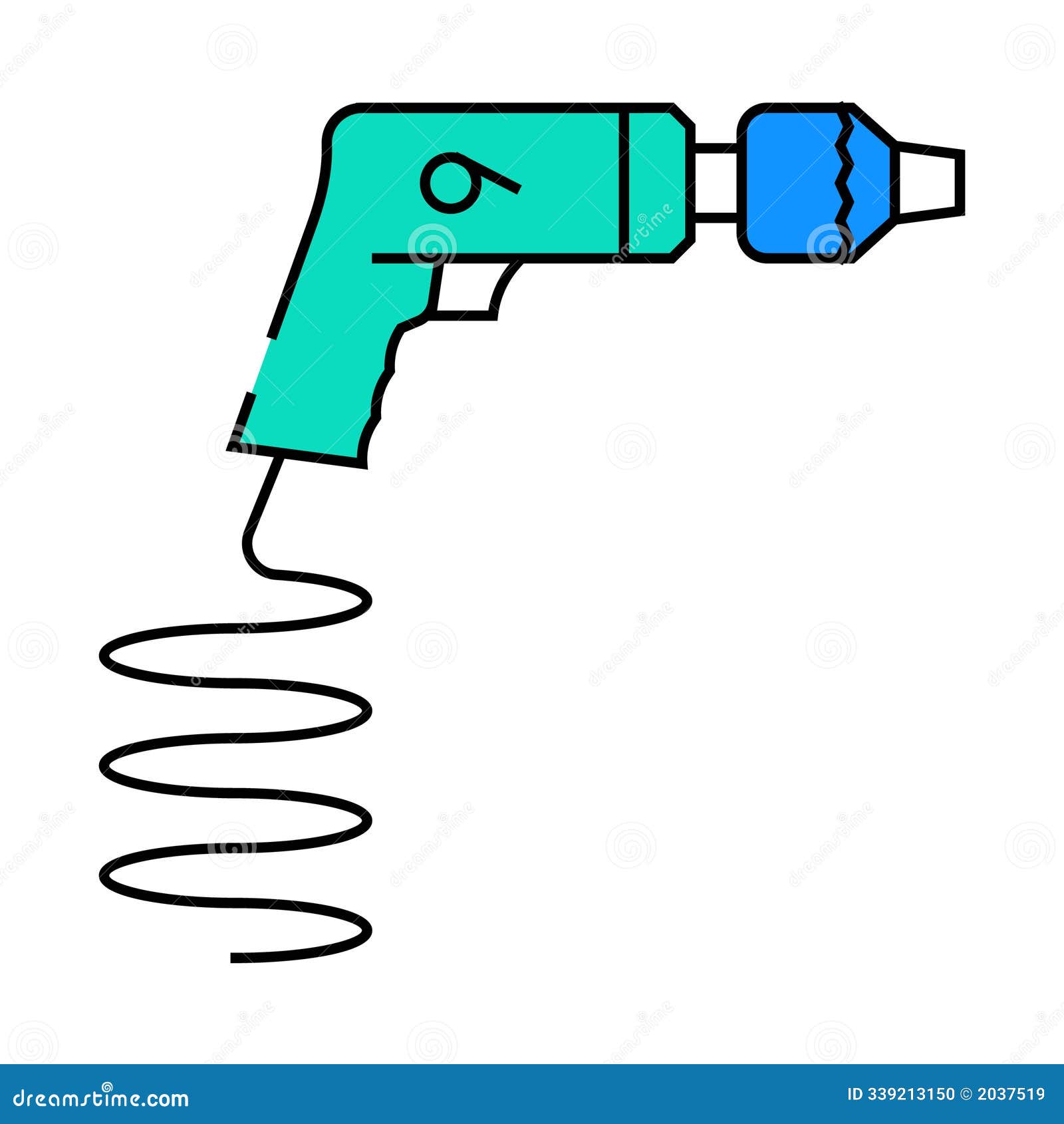 Pneumatic Drill Tool Work Icon Color Illustration Stock Vector ...