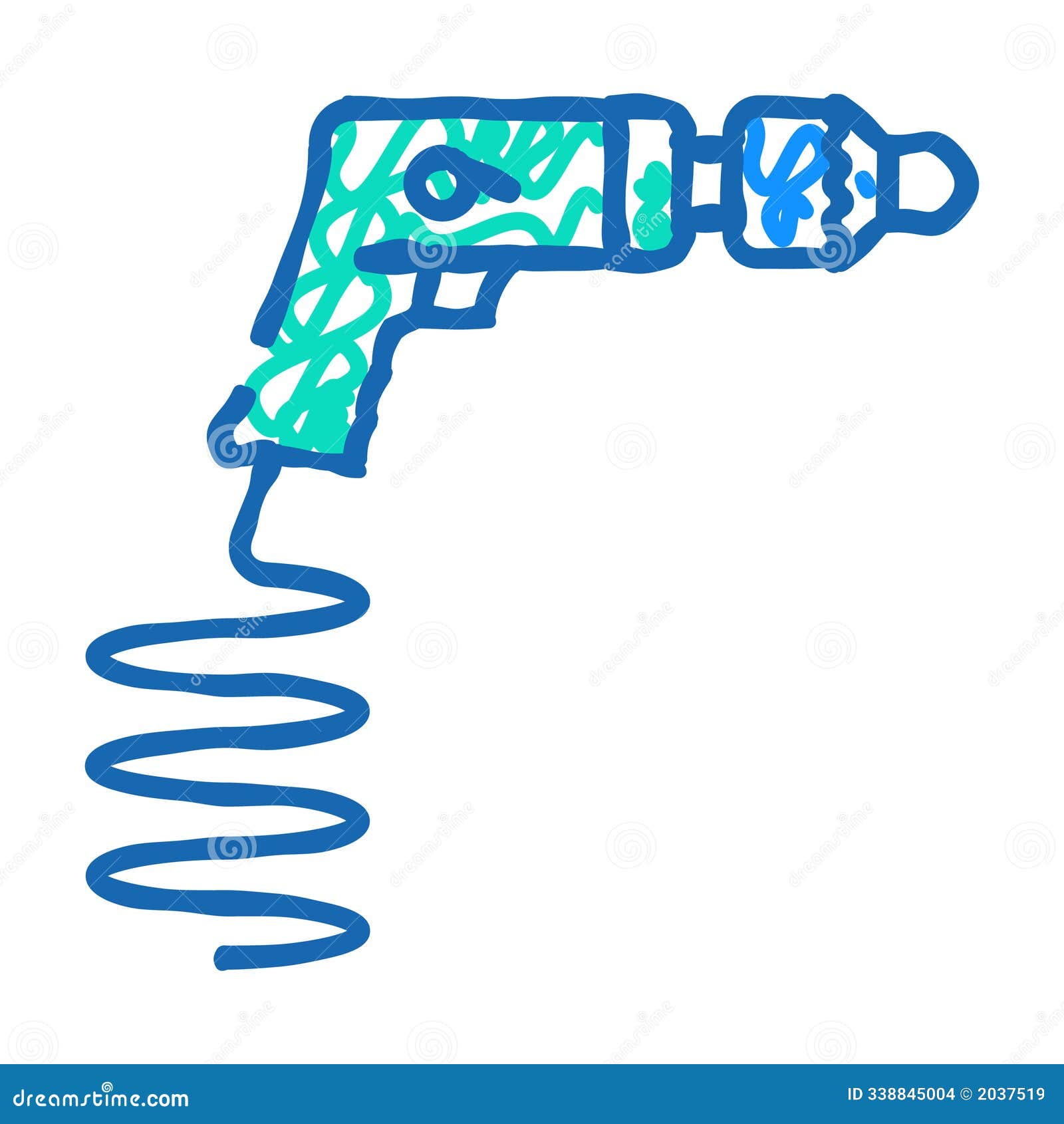 Pneumatic Drill Tool Work Icon Doodle Illustration Stock Illustration ...