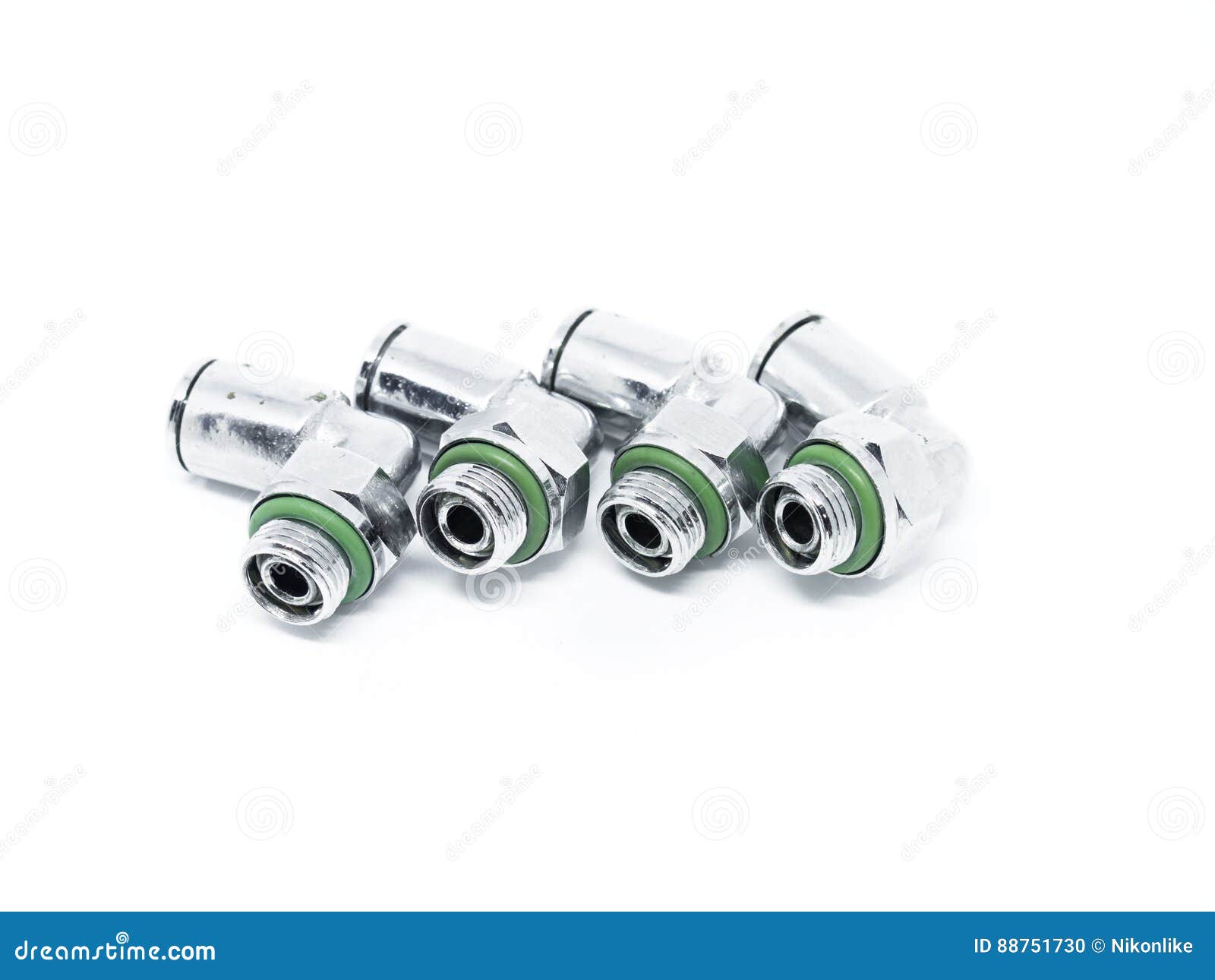 Pneumatic Fittings Isolated On White Background. Stock Photo ...