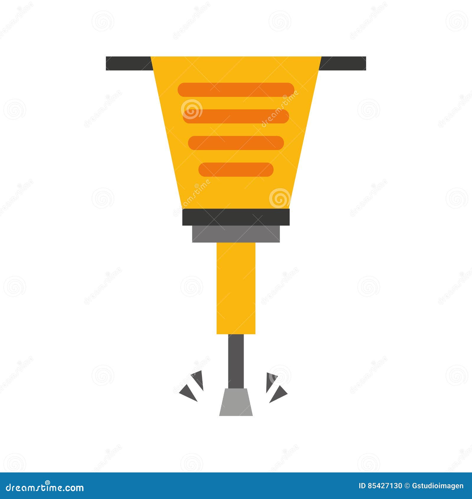 Pneumatic Hammer Tool Isolated Icon Stock Vector - Illustration of ...