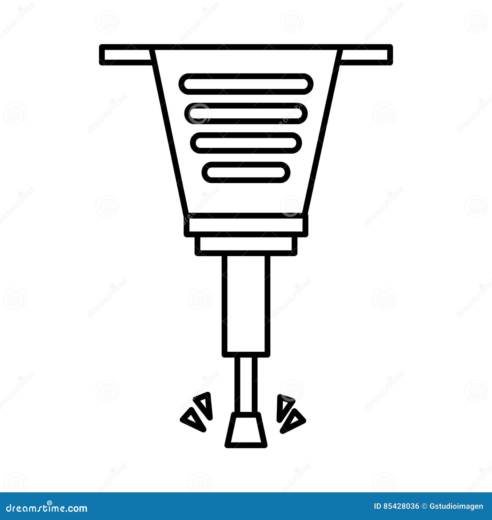 Pneumatic Hammer Tool Isolated Icon Stock Vector - Illustration of ...