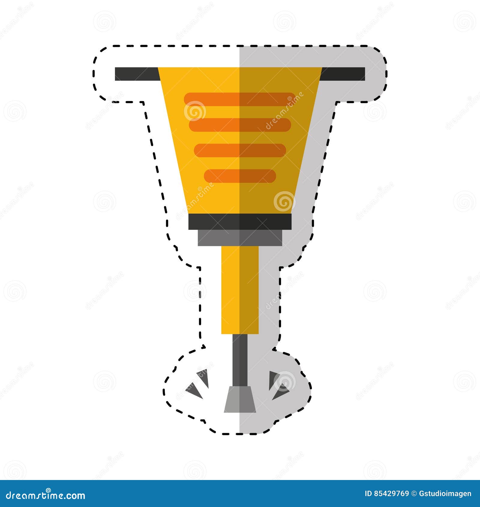 Pneumatic Hammer Tool Isolated Icon Stock Vector - Illustration of ...