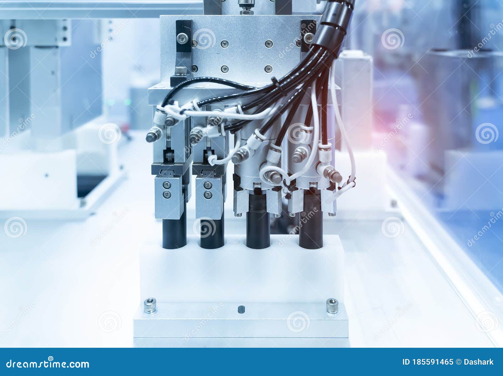 Robotic Pneumatic Input To Robot Handle Grip Handle Stock Image - Image ...