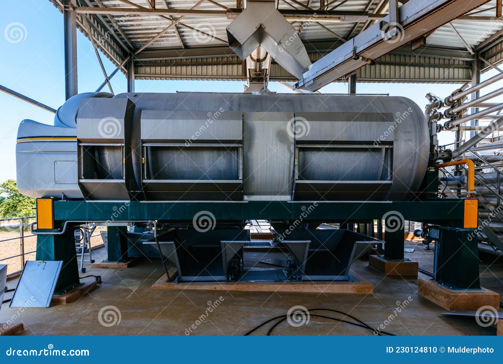 Pneumatic Press Equipment in Modern Winery Production Line Stock Photo ...