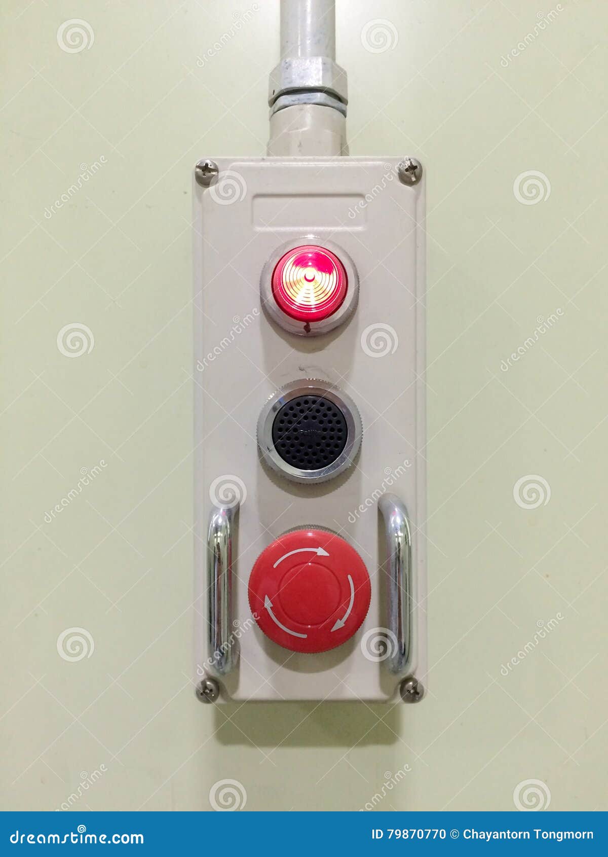 The Pneumatic Switch, Emergency Button, Emergency Switch. Stock Photo ...