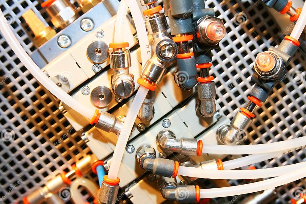 Pneumatic system. stock photo. Image of line, drain, pipe - 4982530