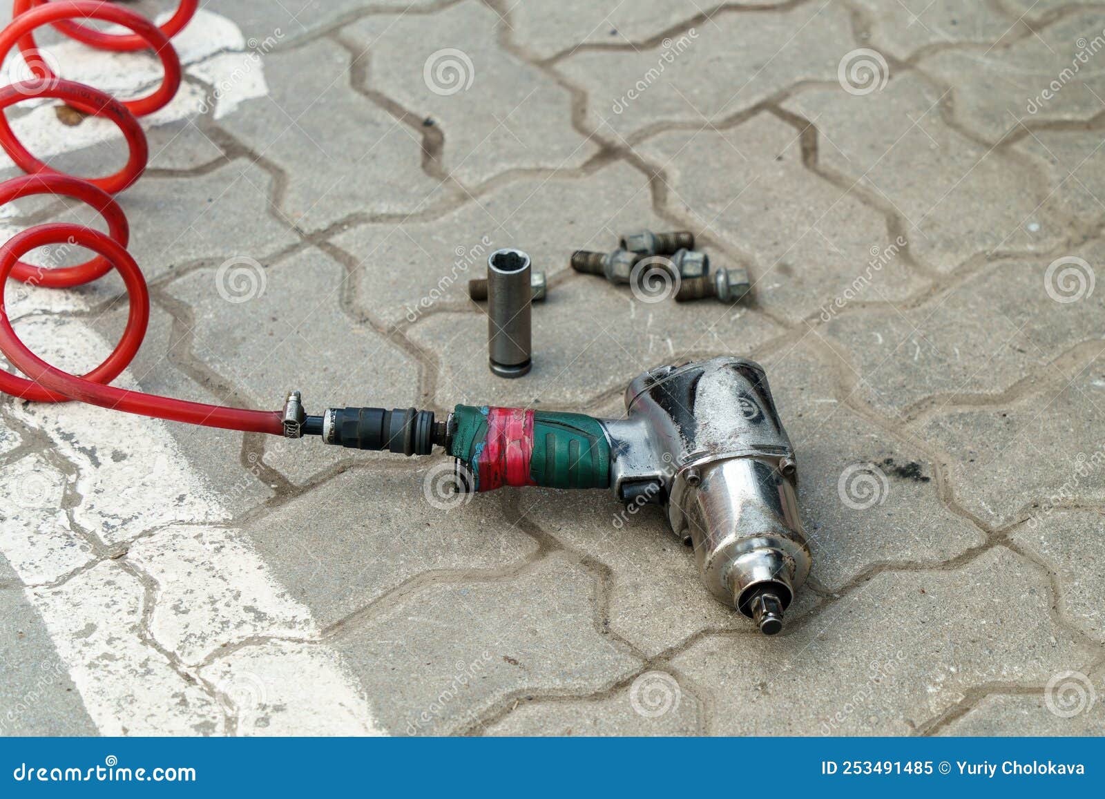 Pneumatic Tool for Tightening Nuts Stock Image - Image of pneumatic ...