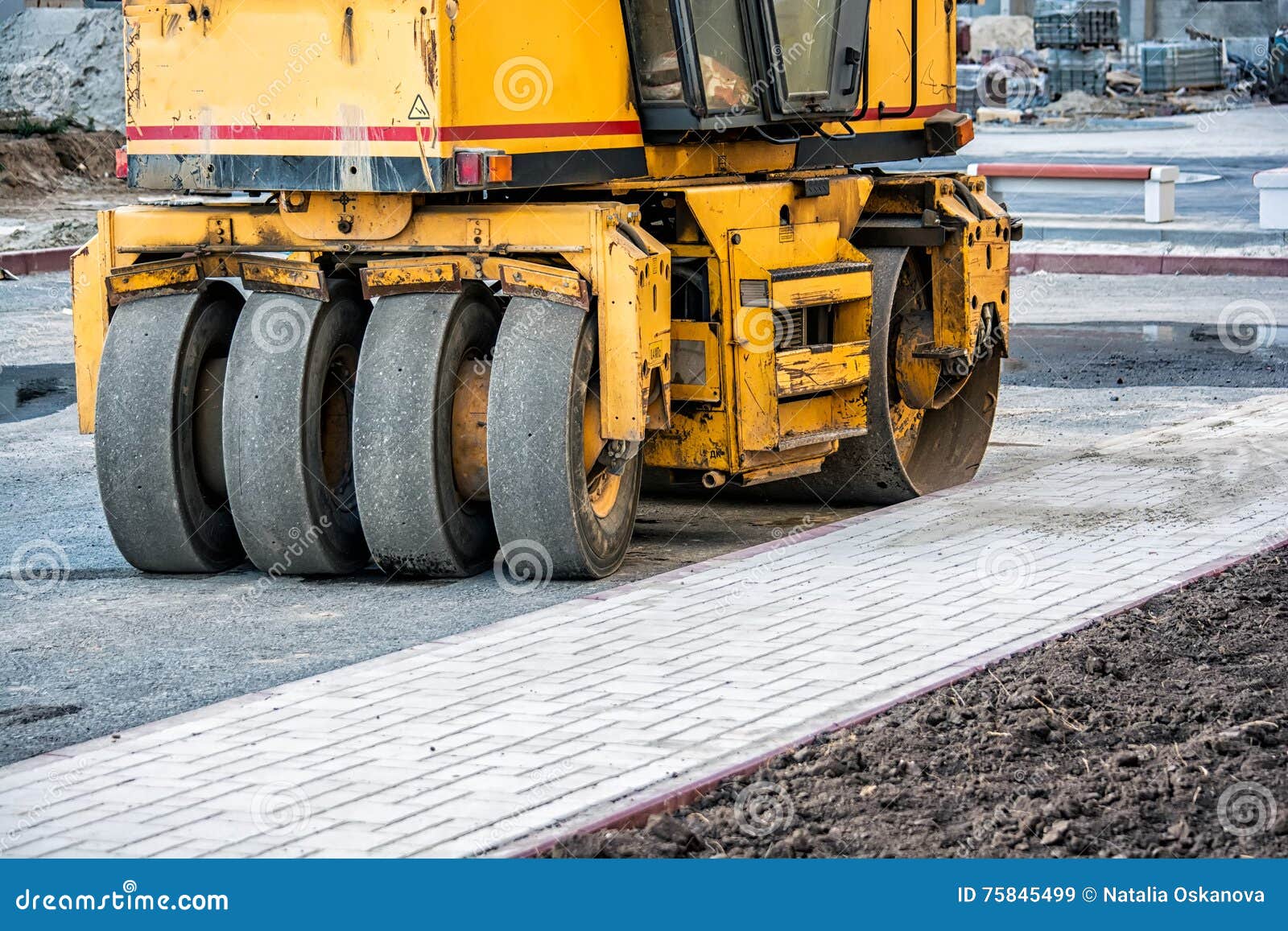 Pneumatic Tyred Roller Compactor Machine Royalty-Free Stock Image ...