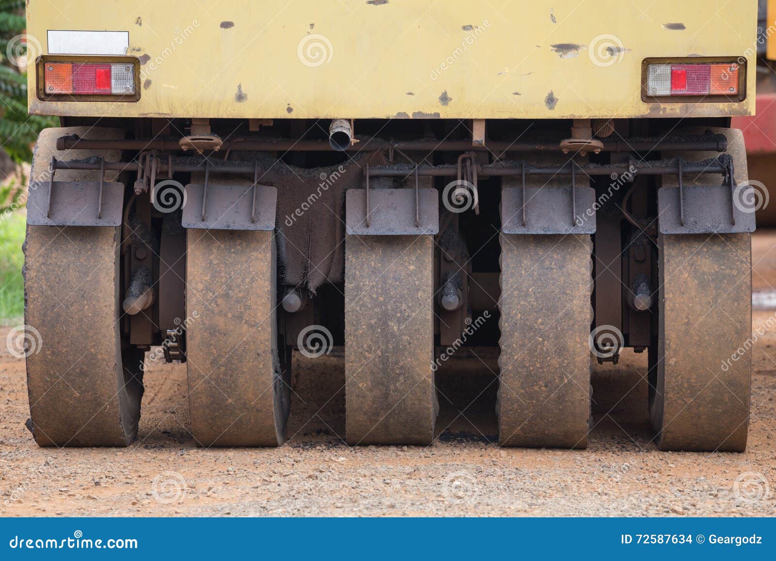 Pneumatic Tyred Roller Compactor Prepare for Road Repairing Stock Photo ...