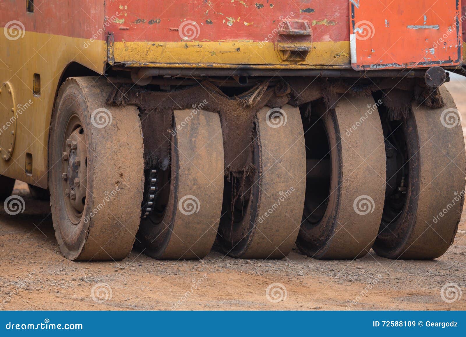 Pneumatic Tyred Roller Compactor Prepare for Road Repairing Stock Image ...