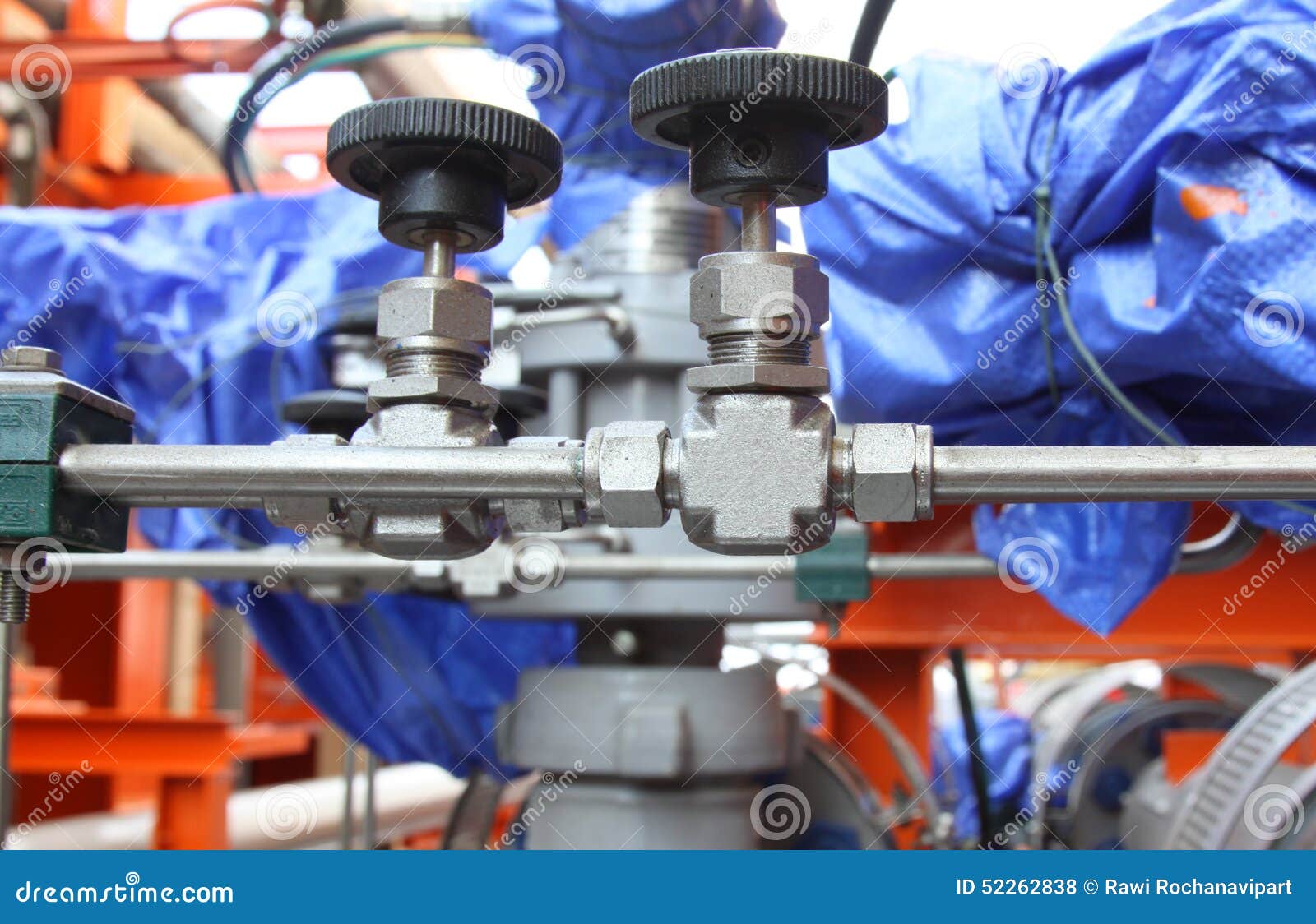 Pneumatic Valve at an Oil and Gas Industrial. Stock Photo - Image of ...
