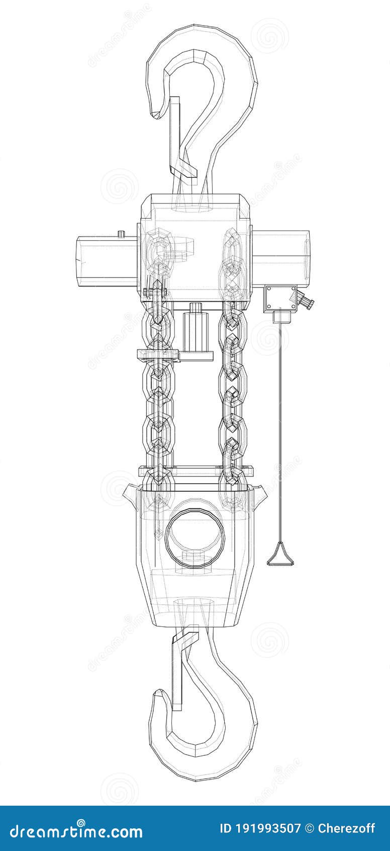 Pneumatic Wire Rope Winch Concept Outline. Vector Stock Vector ...
