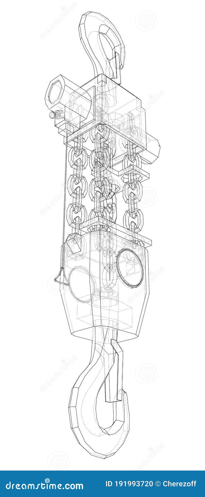 Pneumatic Wire Rope Winch Concept Outline. Vector Stock Vector ...