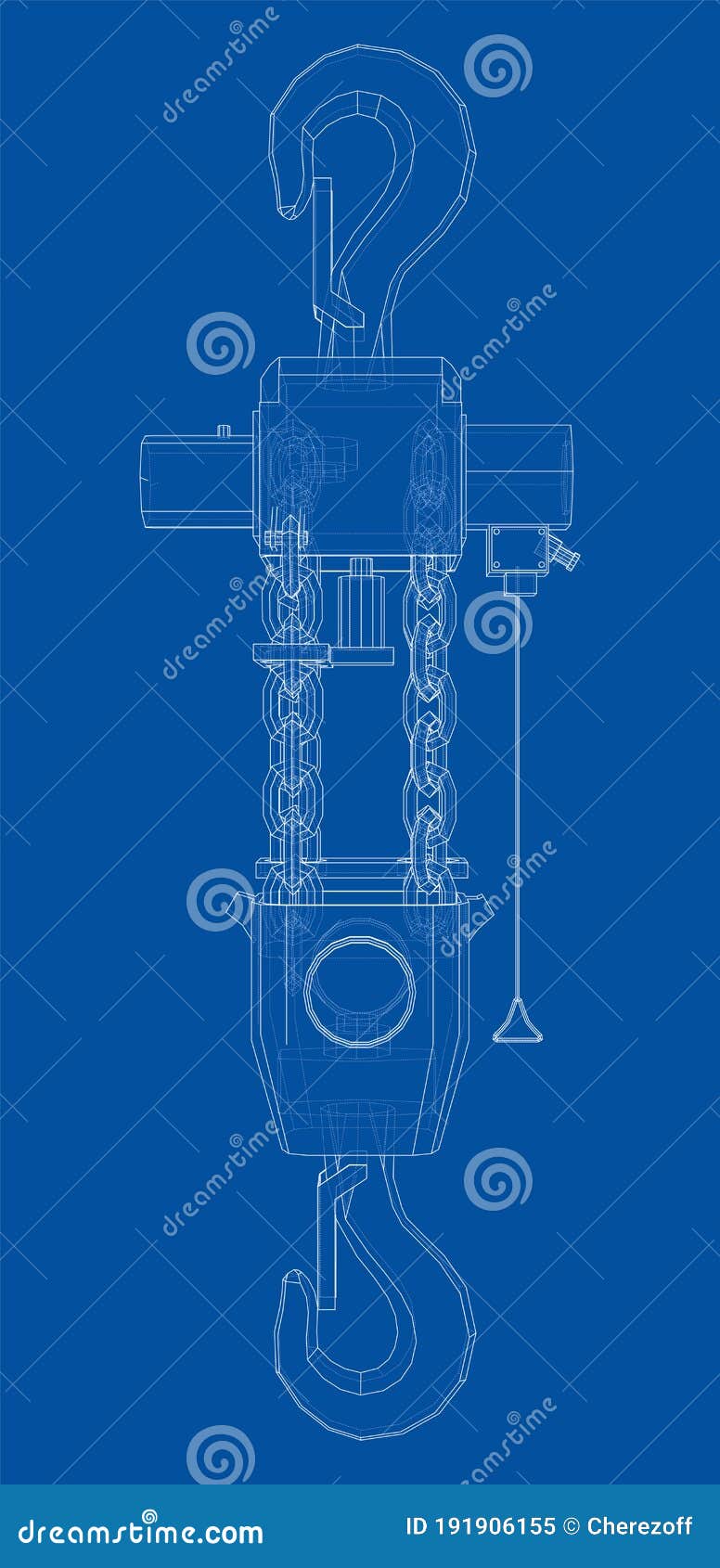 Pneumatic Wire Rope Winch Concept Outline. Vector Stock Vector ...
