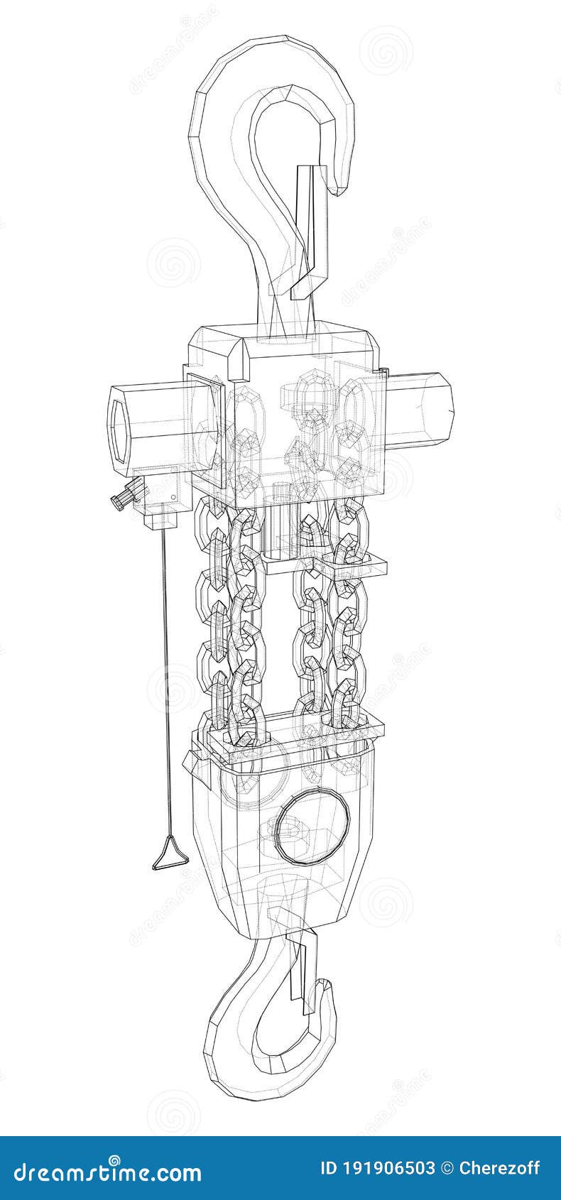 Pneumatic Wire Rope Winch Concept Outline. Vector Stock Vector ...