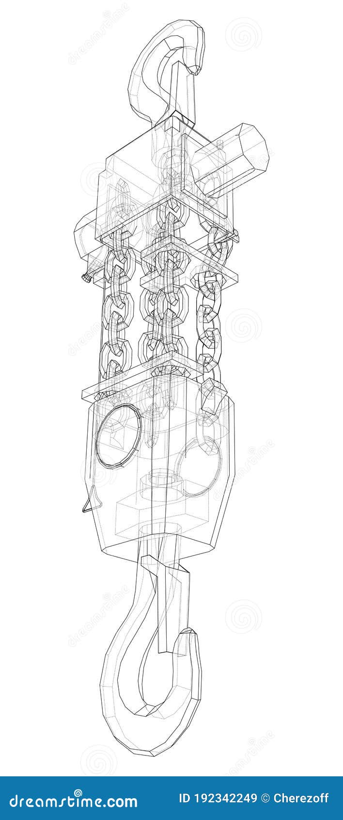 Pneumatic Wire Rope Winch Concept Outline. Vector Stock Vector ...
