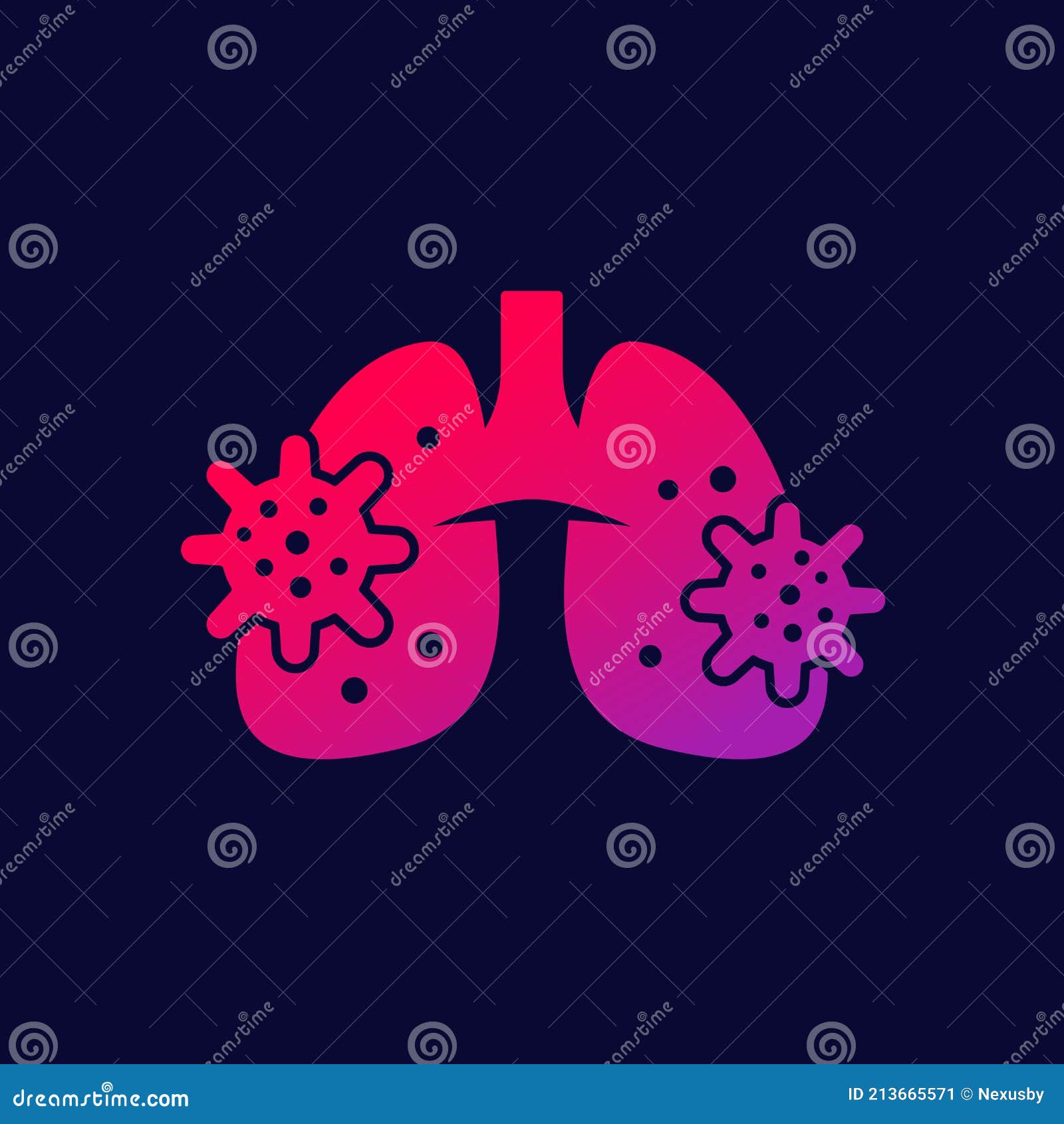 Pneumonia Icon. Lung Disease Symbol Isolated On White Background Vector ...
