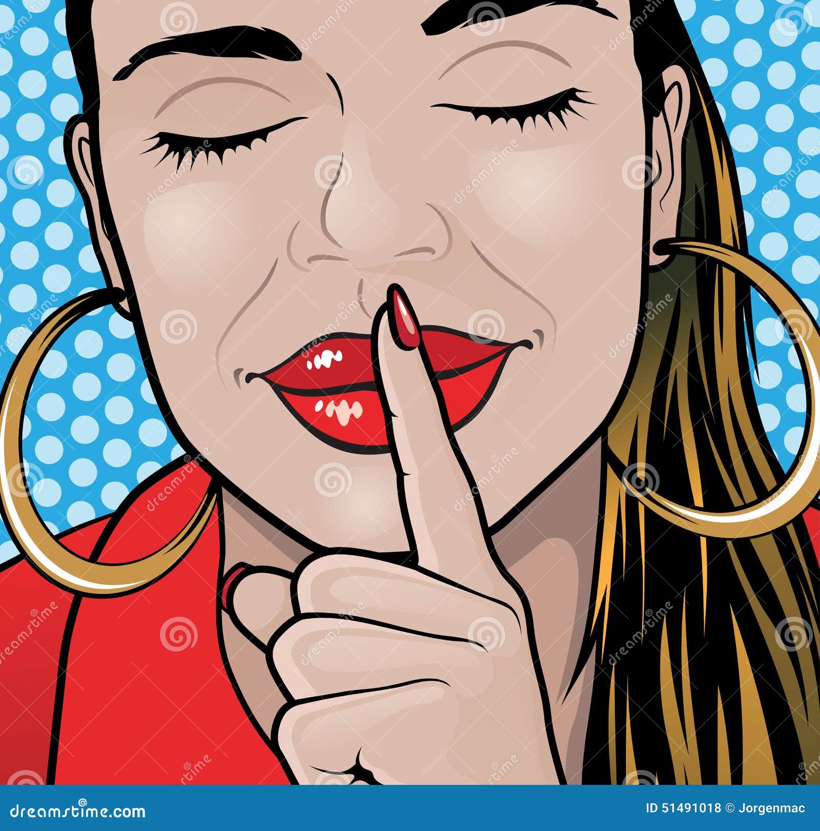 PNF Art Style Sshhh Girl Plain Ilustração do Vetor - Ilustração de ...