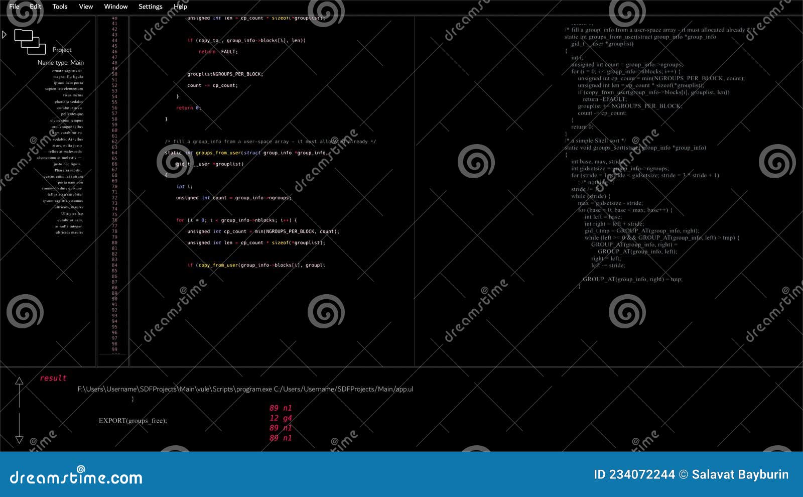 PNG Alpha.HUD User Interface for Text Code Editor.Application Programming Interface API. Stock ...