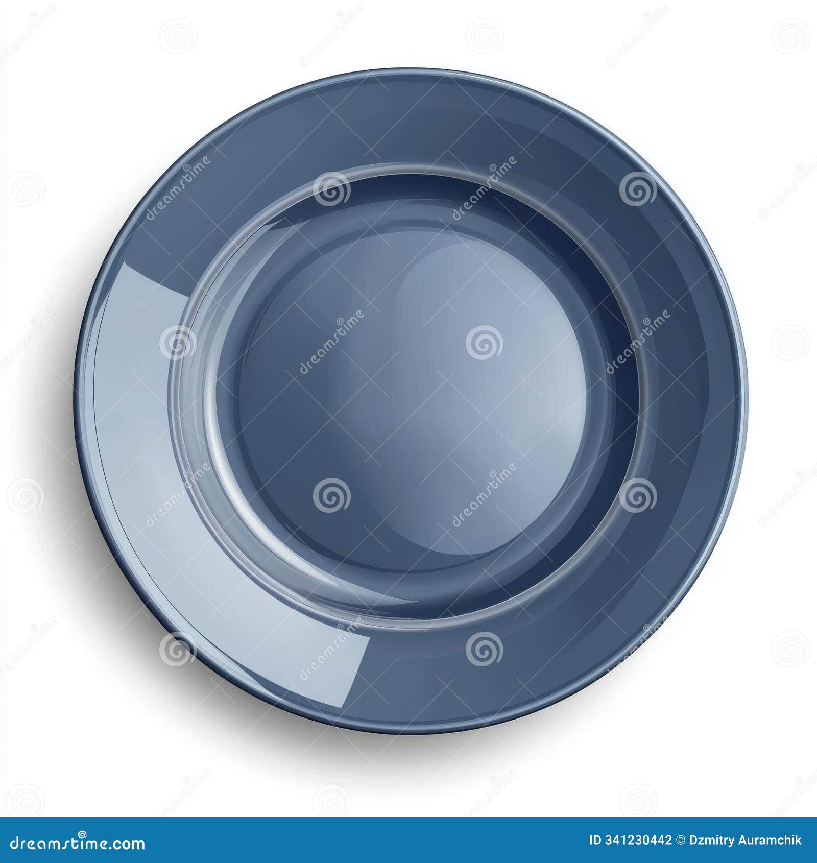 PNG of an Empty Blue Round Plate on a Transparent Background Stock ...