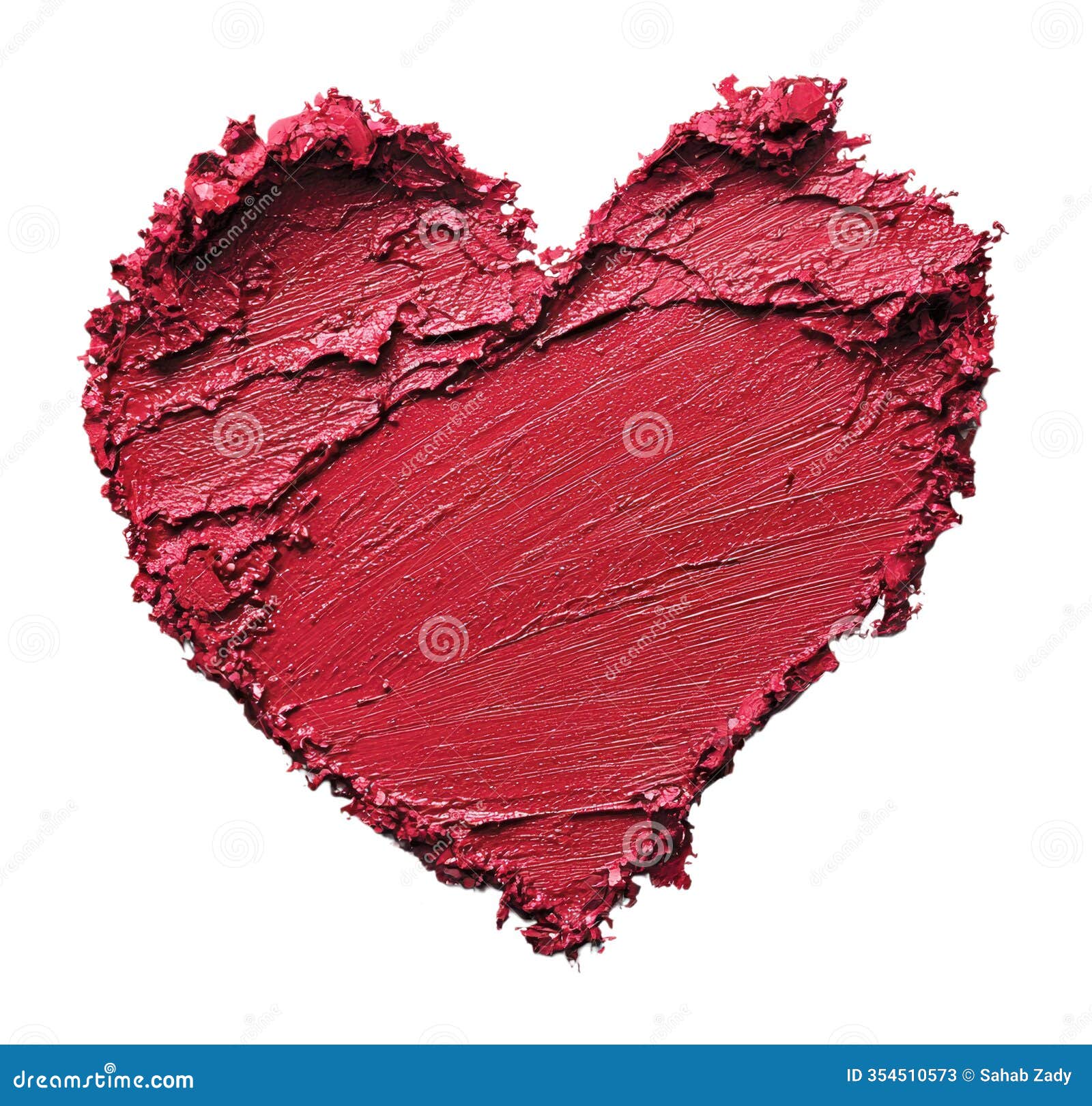 A Textured Red Heart Shape Created with Thick, Smeared Paint, Isolated ...
