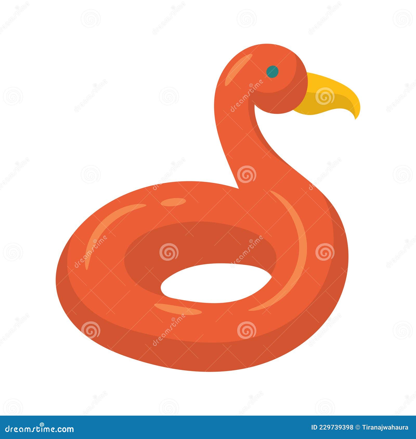 Orange Swan Swim Float Vector Illustration Stock Vector - Illustration ...