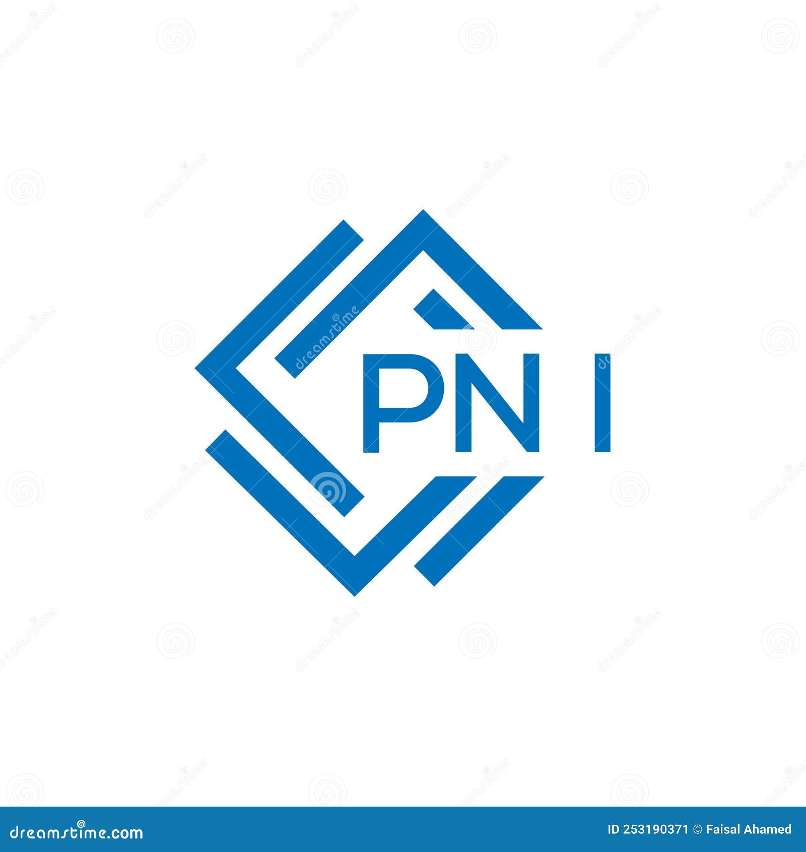 PNI Letter Logo Design on White Background. PNI Creative Circle Letter ...