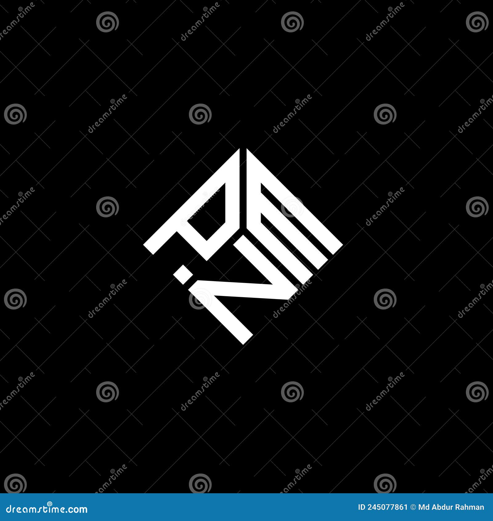 PNM Letter Logo Design on Black Background. PNM Creative Initials ...