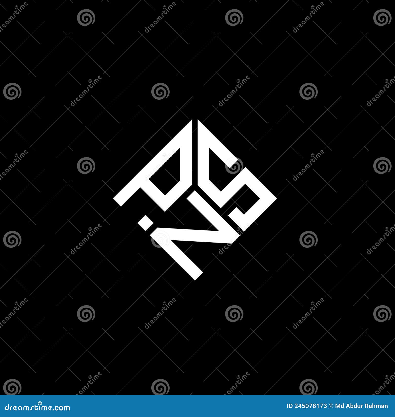 PNS Letter Logo Design On Black Background. PNS Creative Initials ...