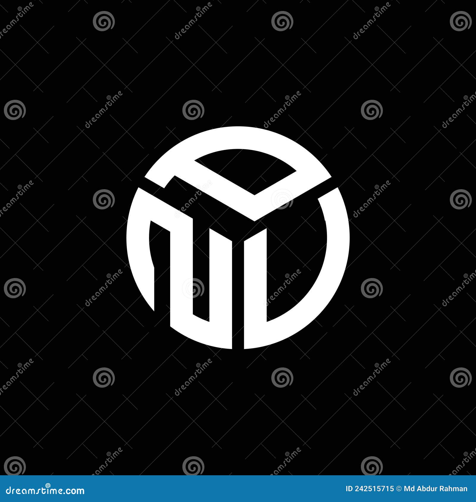 PNU Letter Logo Design on Black Background. PNU Creative Initials ...