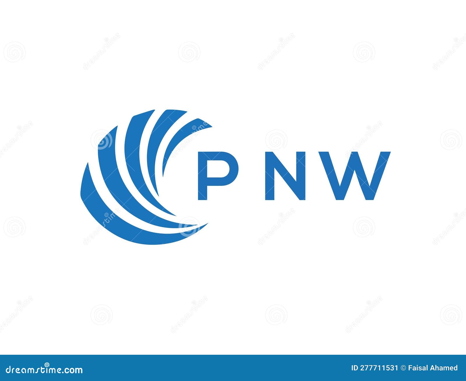 PNW Letter Logo Design on White Background. PNW Creative Circle Letter ...