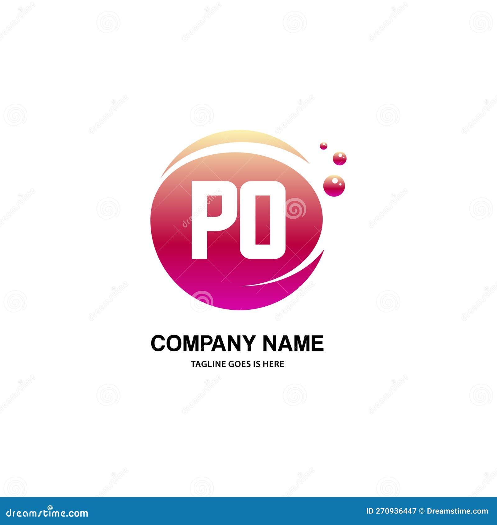 PO Initial Logo with Colorful Circle Template Vector Stock Vector ...