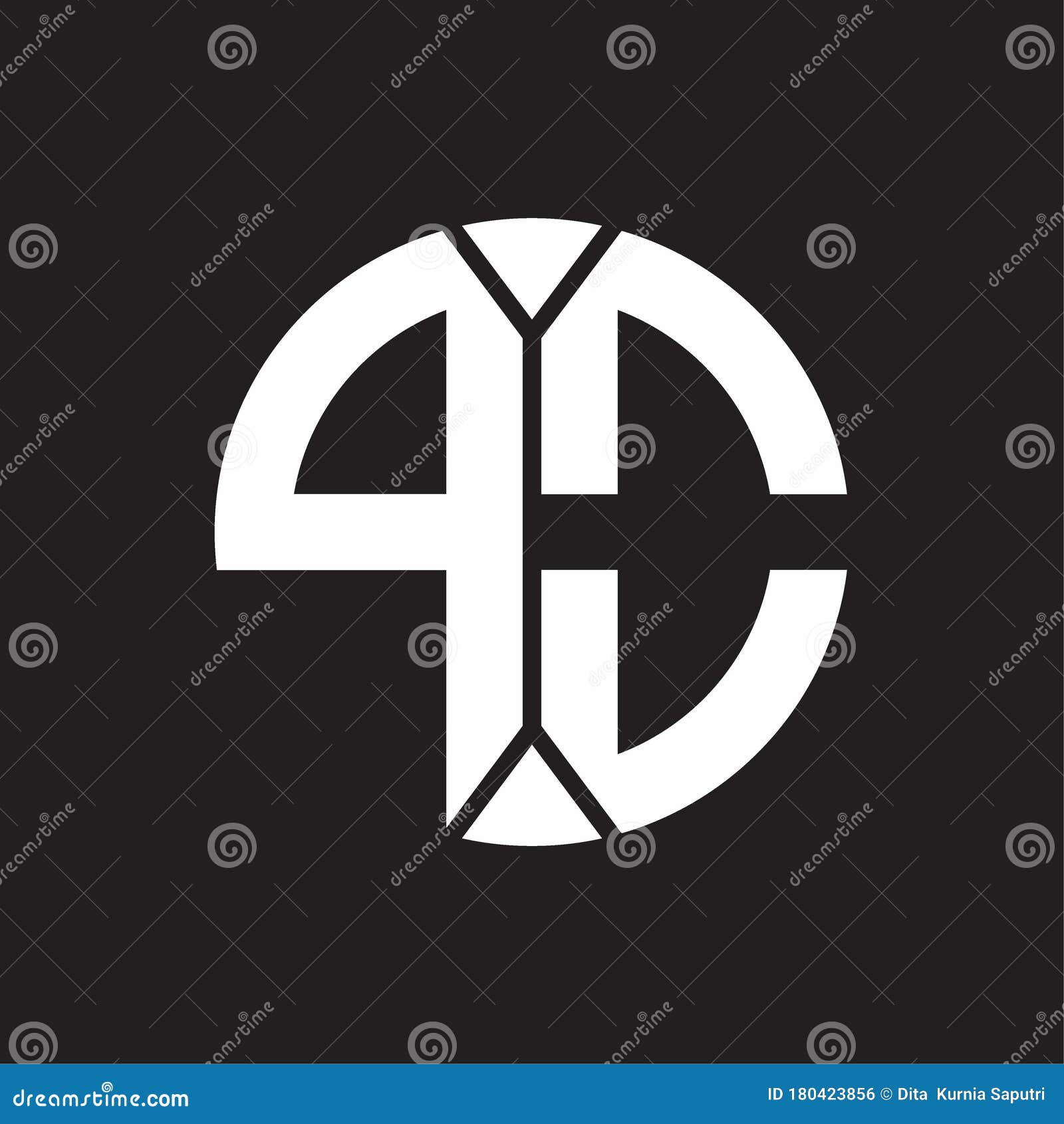 PO Logo Monogram with Piece Circle Ribbon Style Stock Illustration ...
