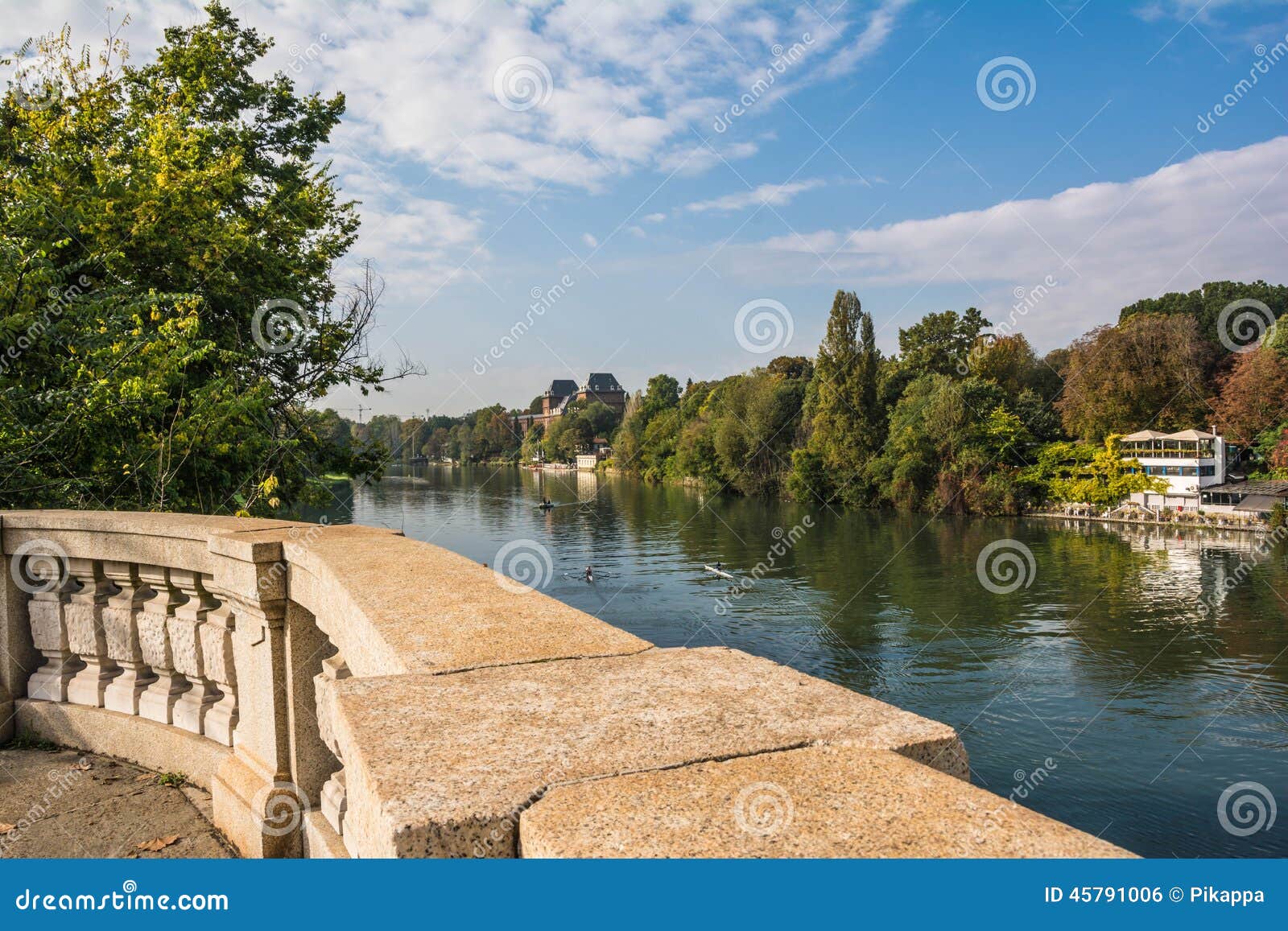 The Po river in Turin stock photo. Image of reflection - 45791006