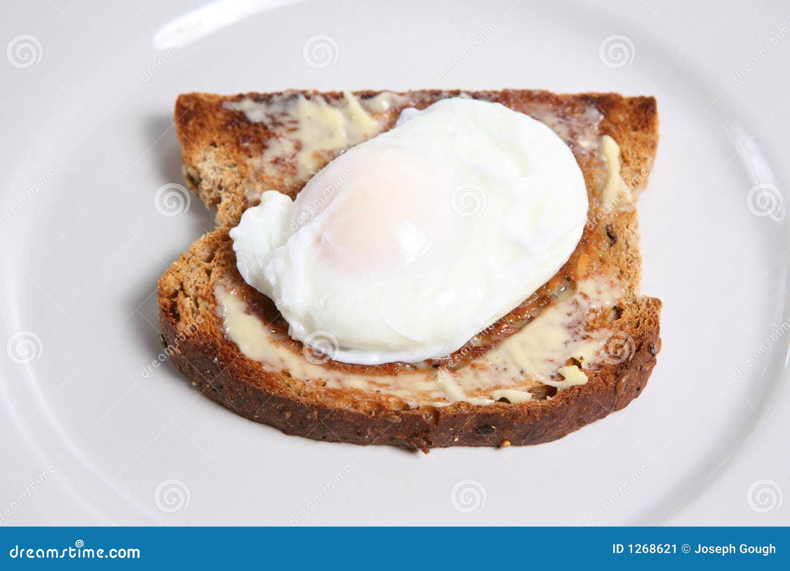 Poached Egg on Toast stock image. Image of grain, granary - 1268621